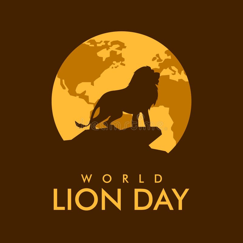 Vector World Lion Day Poster Template Stock Vector - Illustration of ...
