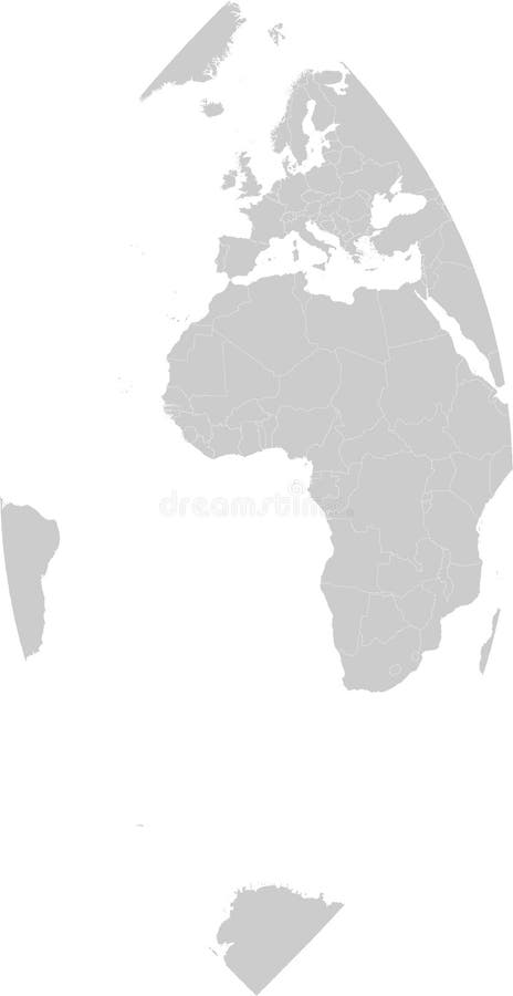 World Map with Country Boundary in World Cassini Coordinate System ...