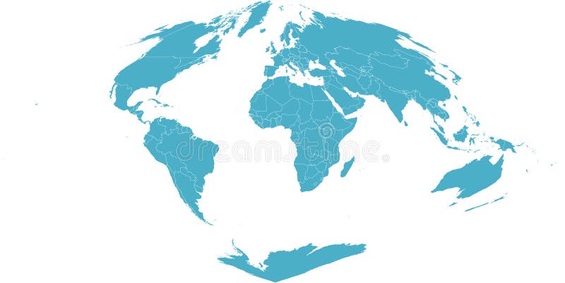 World Map with Country Boundary in World Sinusoidal Coordinate System ...