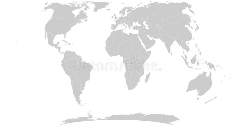 World Map with Country Boundary in World Wagner VII Coordinate System ...