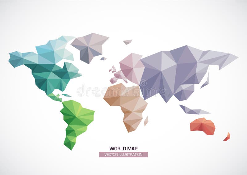 Vector World Map Design Triangle Pattern Stock Vector - Illustration of ...