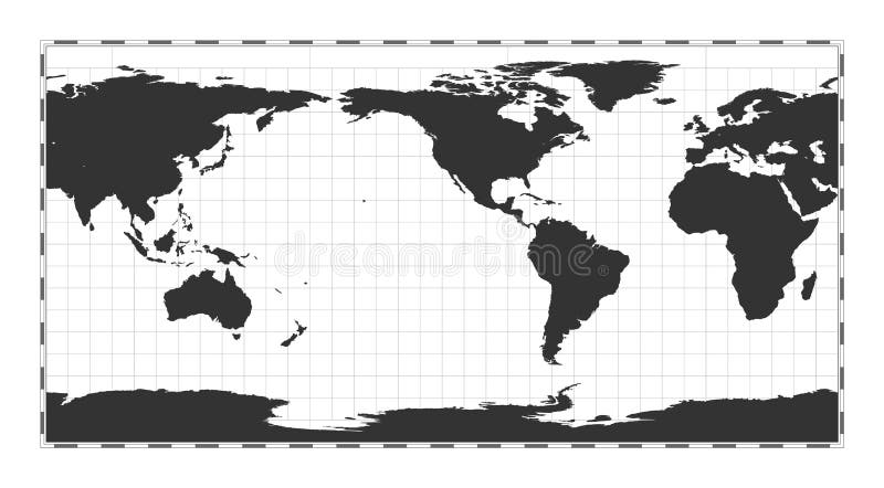 World Map Equirectangular Plate Carree Stock Illustrations – 37 World ...