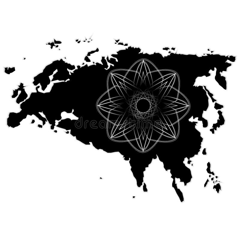 Vector Map Eurasia Continent in the Plane Stock Illustration ...