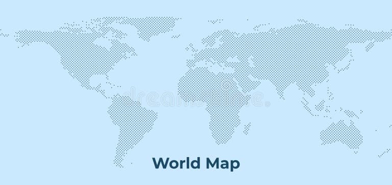 Vector World Map Background with Dot Pattern - Global Dotted Design Stock Vector - Illustration ...