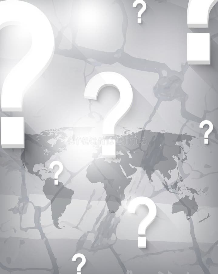 Vector World Map and Question Mark on Crack Background Stock Vector ...