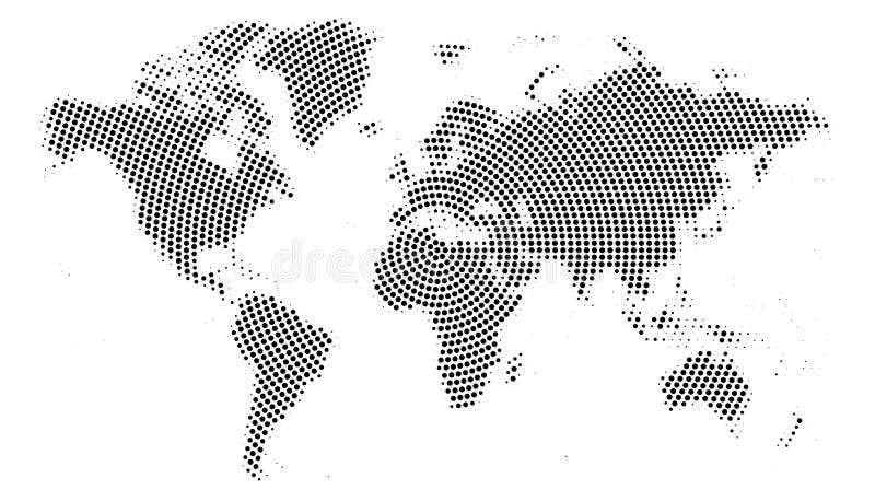 Vector World Map with Rounds, Spots, Dots for Business Templates Stock ...