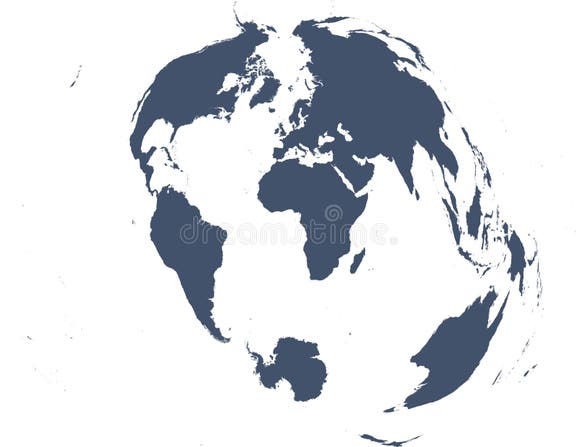 World Map with Outline in World Polyconic Coordinate System Stock ...