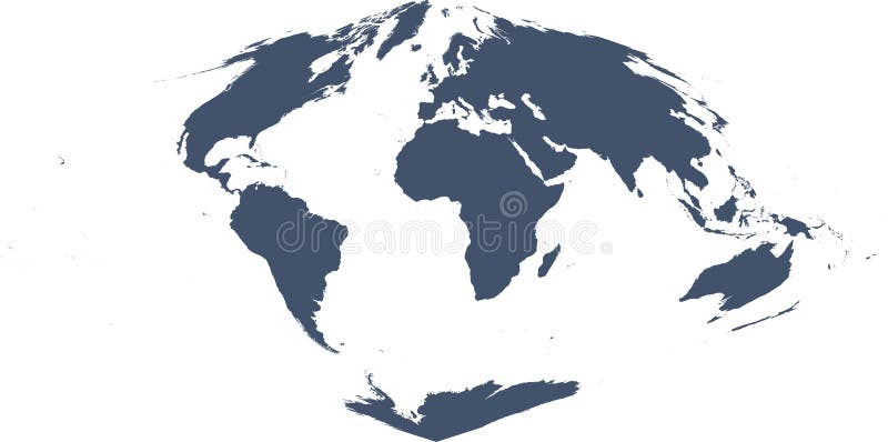 World Map with Outline in World Sinusoidal Coordinate System Stock ...