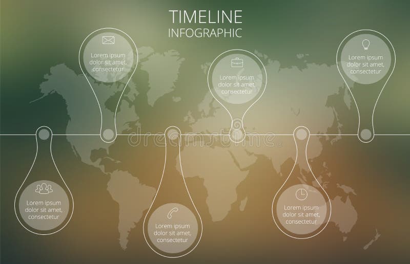 Vector World Map Timeline Illustration Stock Vector - Illustration of ...