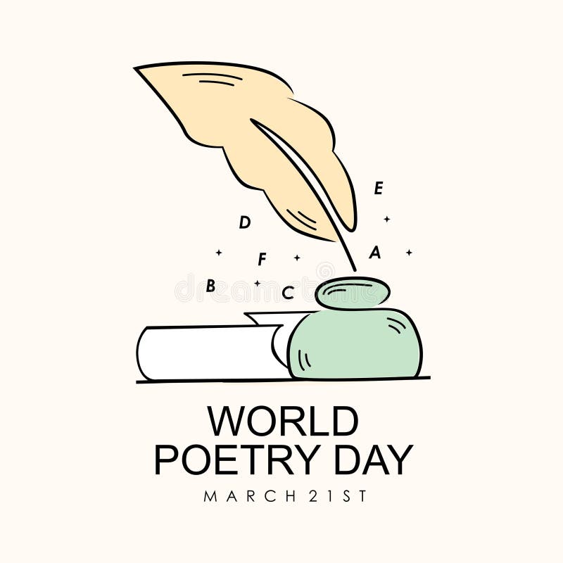Vector World Poetry Day Poster Template Stock Vector - Illustration of ...