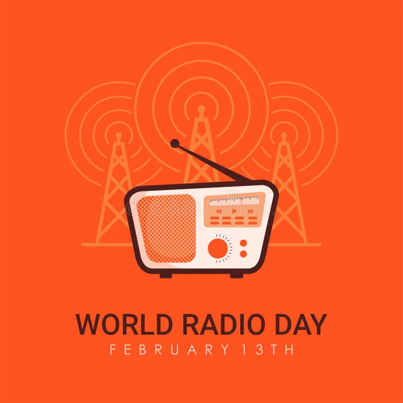 Vector World Radio Day Post Template Stock Vector - Illustration of ...