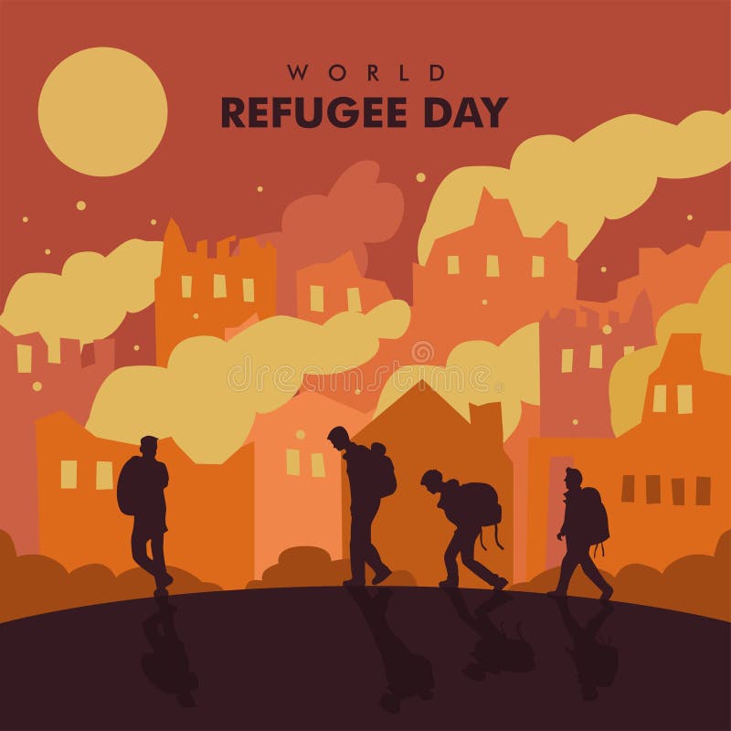 Vector World Refugee Day Banner Template Stock Vector - Illustration of ...