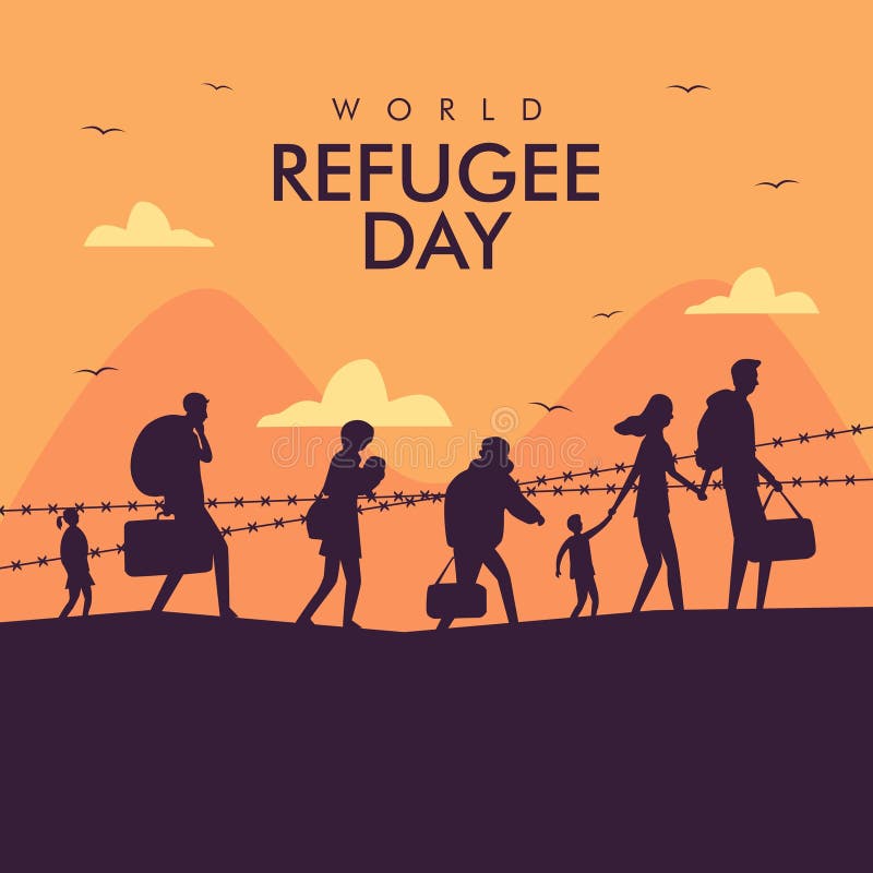 Vector World Refugee Day Poster Template Stock Vector - Illustration of ...