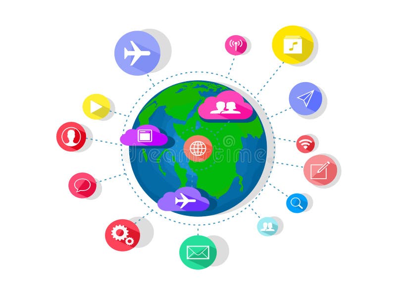 Social Media Connecting World Icons Stock Illustrations – 418 Social ...