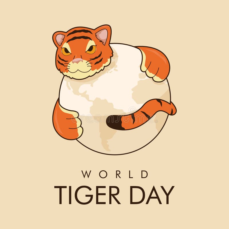 Vector World Tiger Day Poster Template Stock Vector - Illustration of wild, animals: 386474106