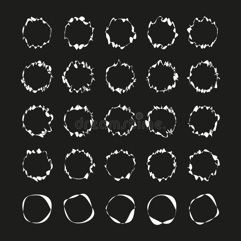 Vector Wreaths Collection. Geometric Circular Designs. Abstract Border Elements. Decorative ...