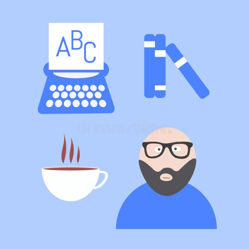 Vector writer set stock illustration. Illustration of plan - 62007243