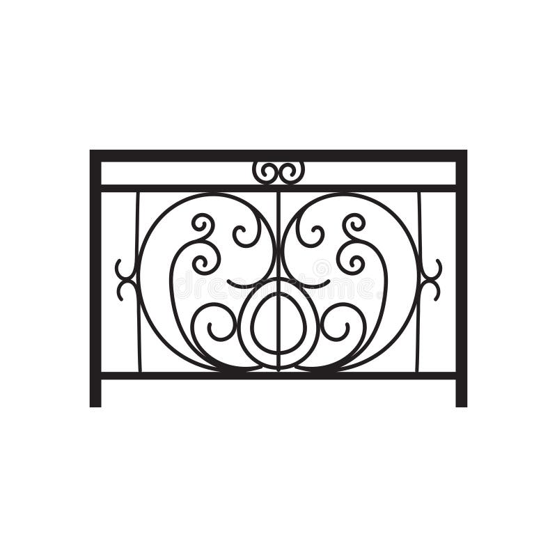 Vector Wrought Iron Modular Railings and Fences Stock Illustration ...
