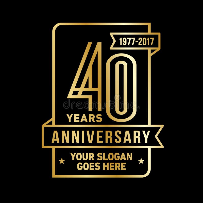 40 Years Celebrating Anniversary Design Template. 40th Logo. Vector and ...