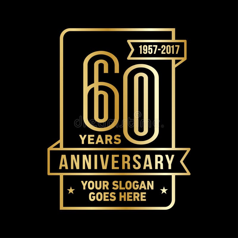 60 Years Celebrating Anniversary Design Template. 60th Logo. Vector and ...