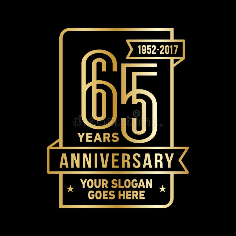 65 Years Celebrating Anniversary Design Template. 65th Logo. Vector and ...