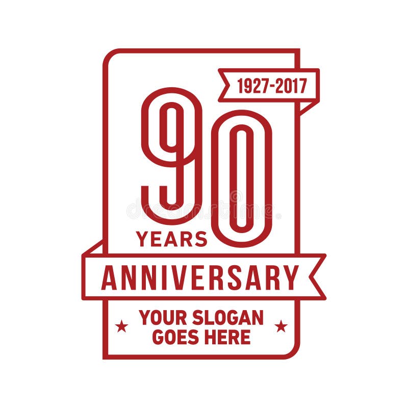 90 Years Celebrating Anniversary Design Template. 90th Logo. Vector and ...