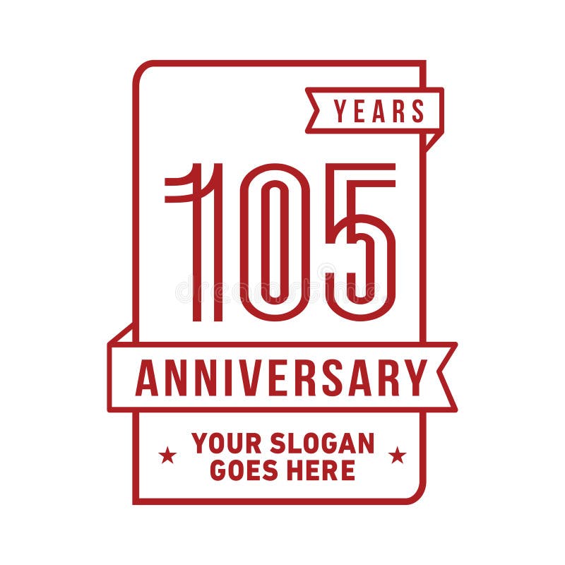 105 Years Celebrating Anniversary Design Template. 105th Logo. Vector ...