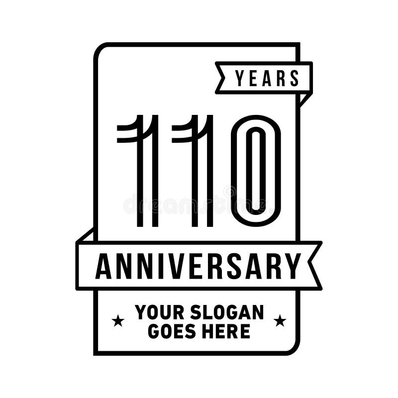 110 Years Celebrating Anniversary Design Template. 110th Logo. Vector ...