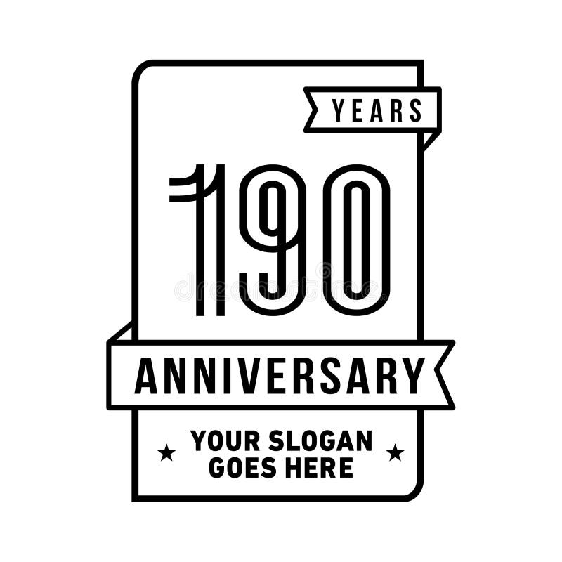 190 Years Celebrating Anniversary Design Template. 190th Logo. Vector ...