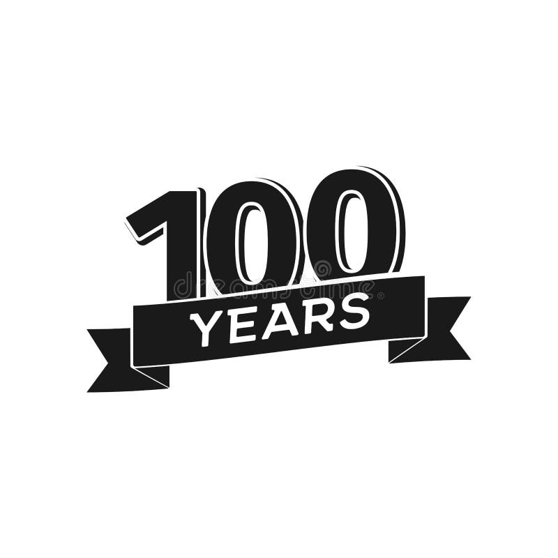 Hundred Years Anniversary Logo Template. 100 Th Celebrating Golden ...