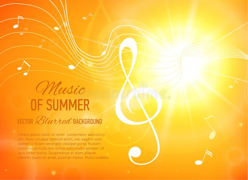 Vector Yellow Background with Music Notes and Key Stock Vector ...