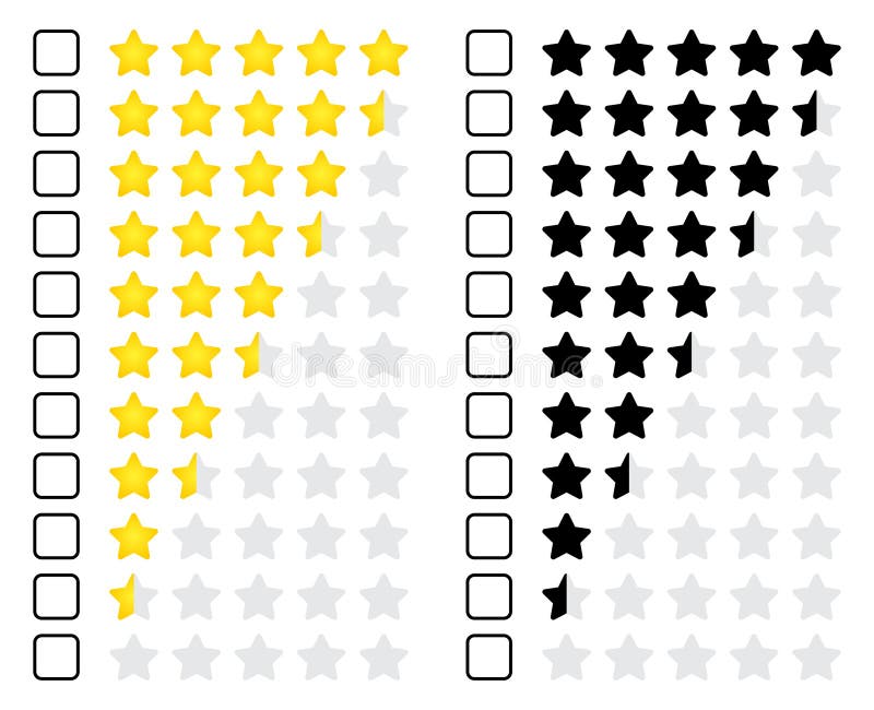 Vector Yellow and Black Check Box Review Stars Stock Vector ...