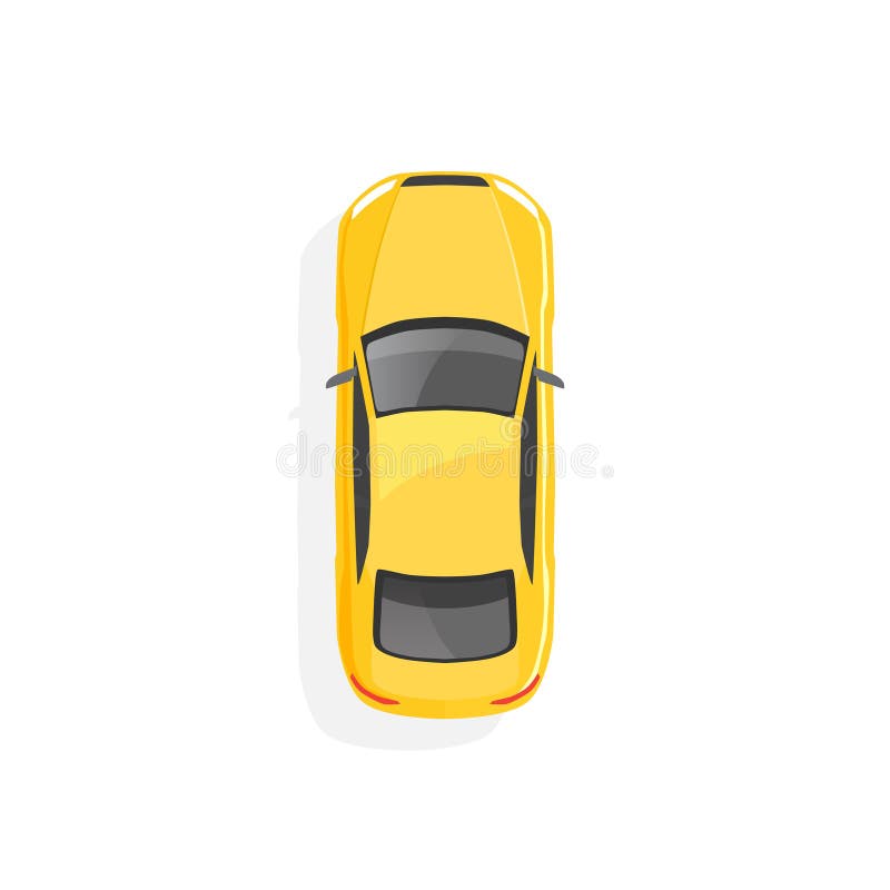 Vector Yellow Car. Top View Stock Vector - Illustration of icon, sedan ...