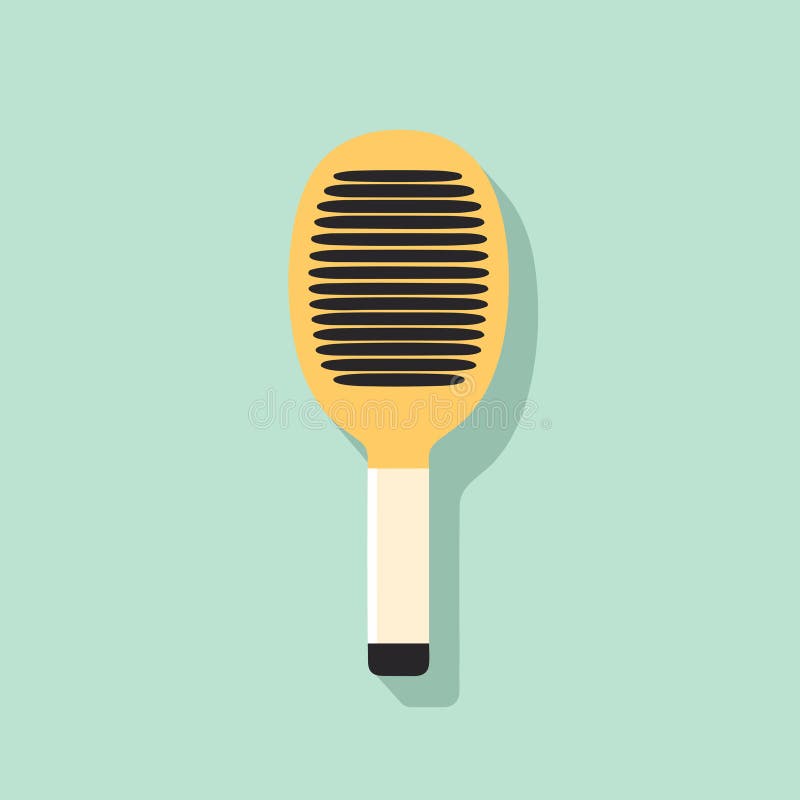 Vector of a Yellow Comb on a Green Background with a Flat Design Stock ...
