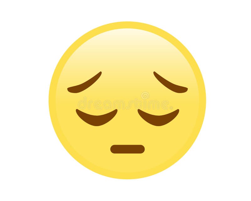 Vector Yellow Disappointed Expression Face Icon Stock Vector ...