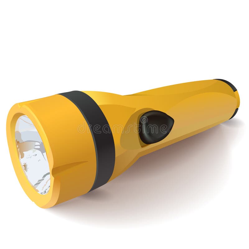 Vector Yellow Flashlight on a White Background Stock Vector ...