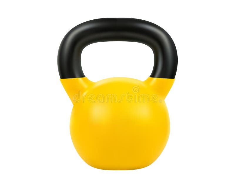 Vector yellow kettlebell stock vector. Illustration of isolated - 139381596