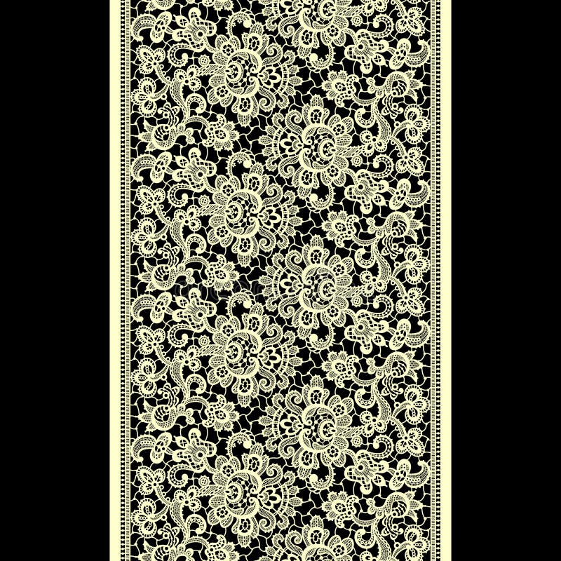 Vector Yellow Lace Borders. Seamless Pattern Stock Vector ...
