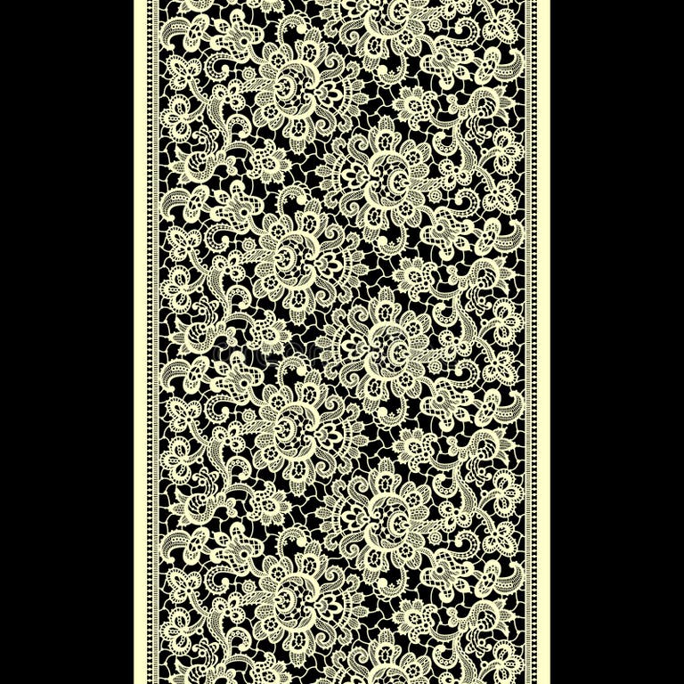Vector Yellow Lace Borders. Seamless Pattern Stock Vector ...