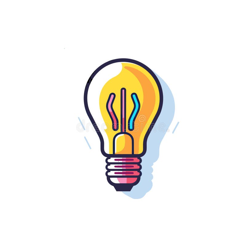 Vector of a Yellow Light Bulb with Three Different Colors Shining ...