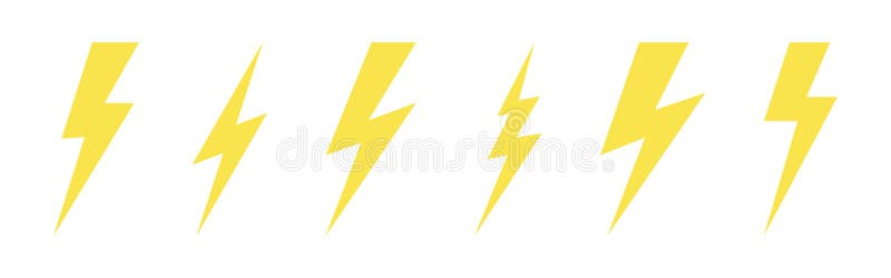 Vector Yellow Lightning Icon Set Stock Illustration - Illustration of ...
