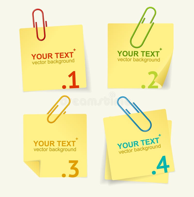 Vector Yellow, Red, Blue Stickers and Red Pin Stock Vector ...