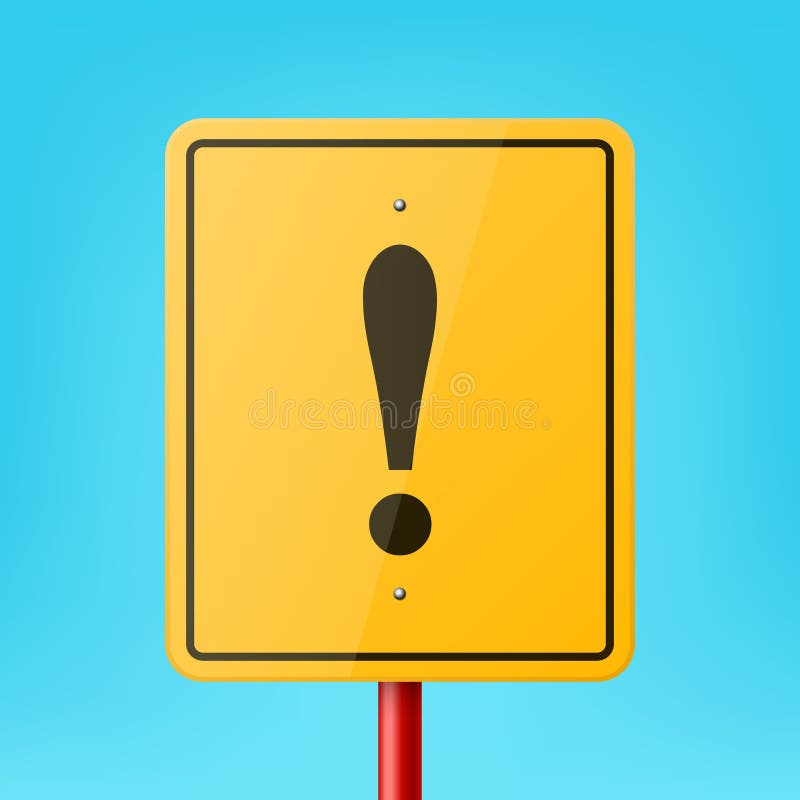 Vector Yellow Warning, Danger Stop Sign Frame Icon Set Isolated ...