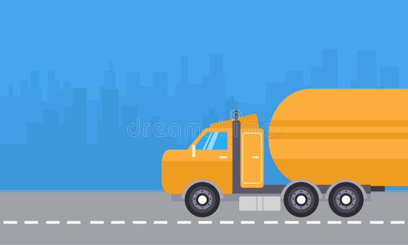Road tanker with hand draw stock vector. Illustration of container ...