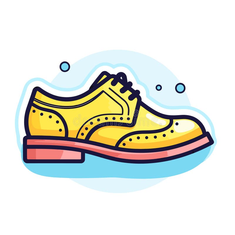 Vector of a Yellow Shoe with a Rubber Sole on a White Background Stock ...