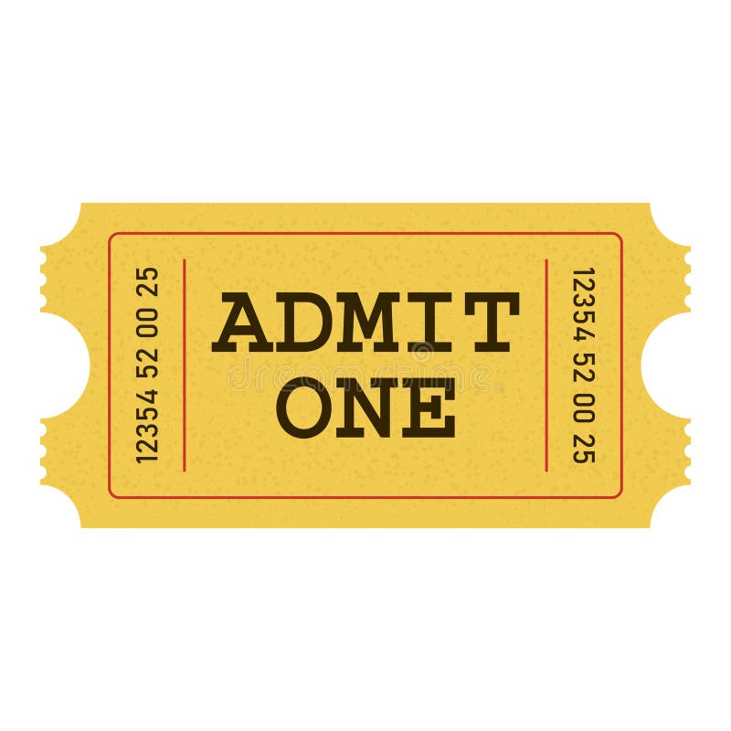 Vector Yellow Ticket Template. Admit One. Vector Illustration Stock ...