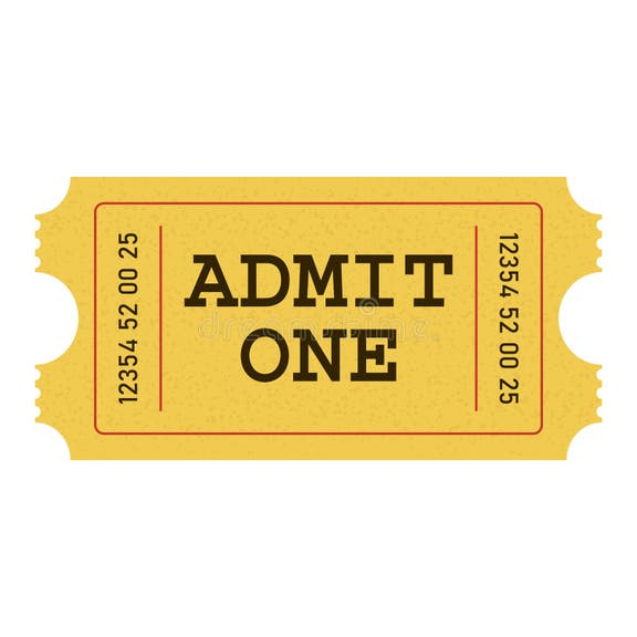 Vector Yellow Ticket Template. Admit One. Vector Illustration Stock ...