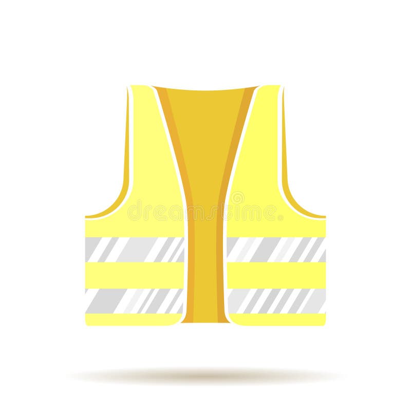 Yellow Safety Vest Isolated On White Background. Stock Illustration ...