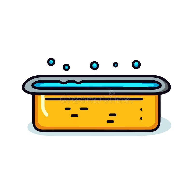Vector of a Yellow Water Container with Flowing Water in Flat Vector ...