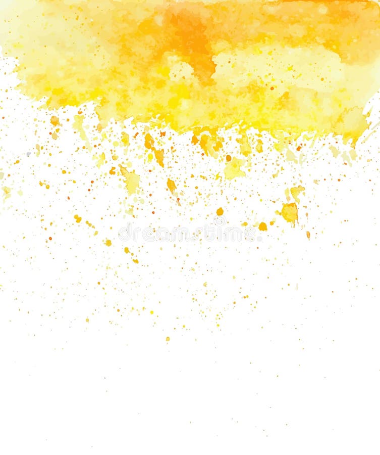 Vector Yellow Watercolor Splatter Stock Vector - Illustration of drop ...